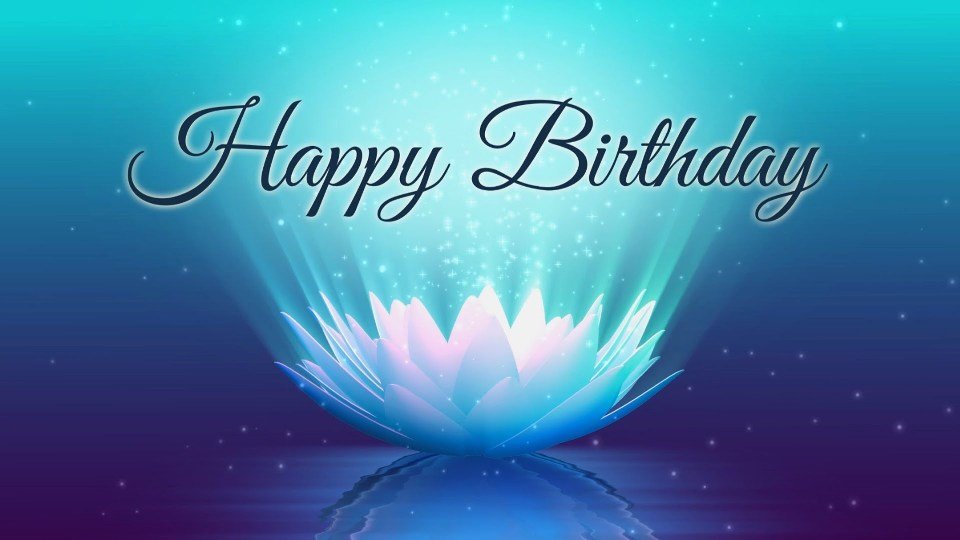 Happy Birthday With Blue Background