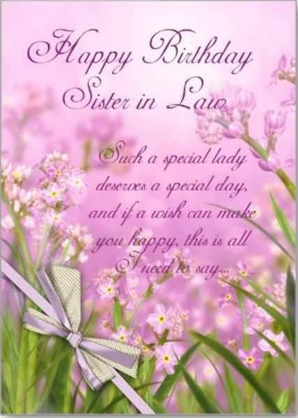 Sister In Law Birthday Card