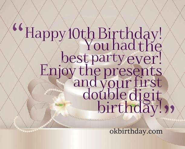 Birthday Wishes For Ten Year Old
